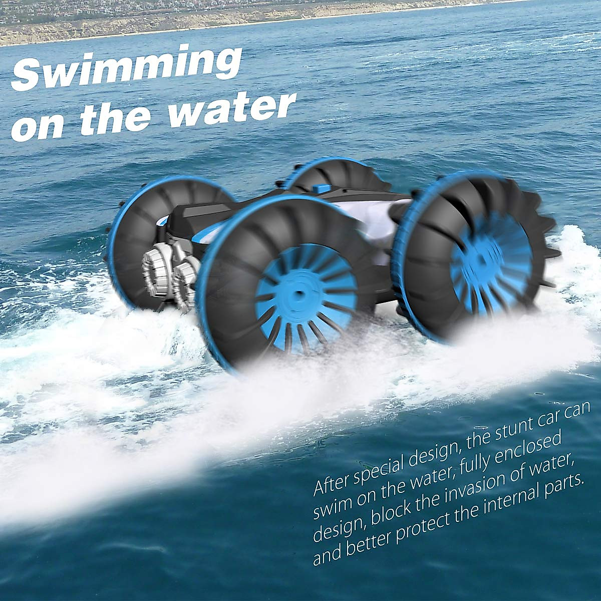 Toys for 6-12 Year Old Boys Amphibious Remote Control Car Boat for Kids 2.4Ghz RC Car Waterproof RC Monster Truck Stunt Car 1: 16 Remote Control Vehicle with Rotate 360 All Terrain Boys Girls Gifts