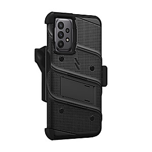 ZIZO Bolt Bundle for Galaxy A23 5G Case with Screen Protector Kickstand Holster Lanyard - Black