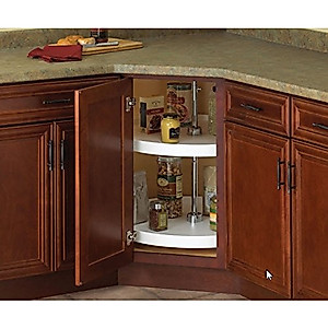 Knape & Vogt PFN20ST-W 31.5 by 20 by 20 Full-Round Polymer Lazy Susan Cabinet Organizer,White