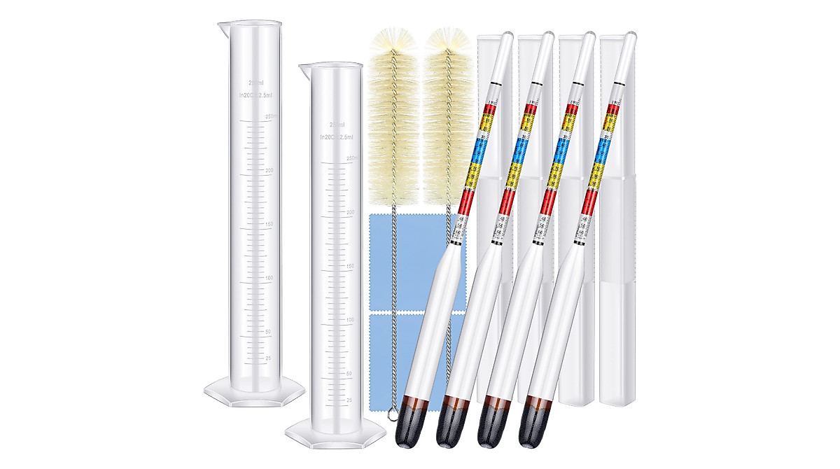 10-Piece Hydrometer Set for Home Brewing Supplies