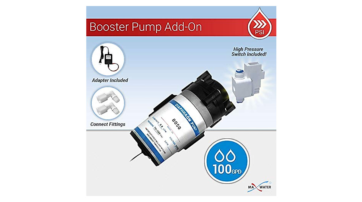 Boost Water Pressure with 100 GPD RO Booster Pump & High-Pressure Switch
