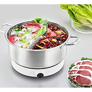 Laotesi 30cm Hot Pot with Divider, Shabu Shabu Hot Pots, LTS-12516, Food Grade Stainless Steel, Chinese Dual Sided Pot Set for Induction Cooktop, Gas Stove & Electric Stove