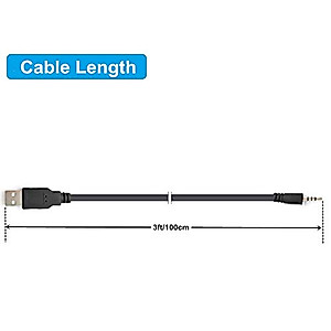 Ancable USB to 2.5mm Male, Headphone Charger Cable for JBL Synchros E30 E40BT E45BT E50BT EB40 S400BT S400 S500 S700 J56BT Wireless Headphones Replacement Charging Cable