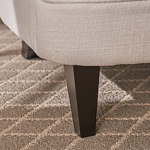 Christopher Knight Home Tafton Fabric Club Chair, Ivory 35.25D x 33W x 33.75H in