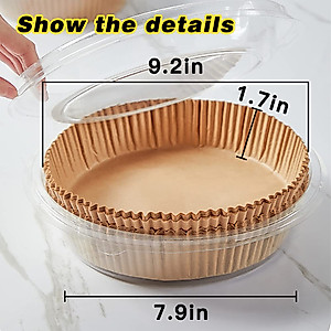 Air Fryer Disposable Parchment Paper Liner: 6.3 or 7.9 Inch 100PCS Round Unbleached Silicone Paper for 4QT to 10QT Airfryer Toaster Oven Basket (7.9Inch（100PCS）)