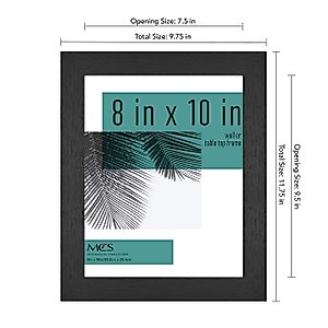 MCS Studio Gallery 8x10 Picture Frame Black Woodgrain, Vertical & Horizontal Wall Hanging & Easel for Tapletop Display, Rectangle Photo Frame for Photos, Posters & Art Prints (1-Pack)