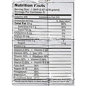 Grizzly Gear Emergency Food Rations- 3600 Calorie Vanilla Poundcake Bar (5 Pack) - 15 Day, 360 Hour Value Supply For Disaster, Hurricane - Less Sugar, More Nutrients - 5 Year Shelf Life