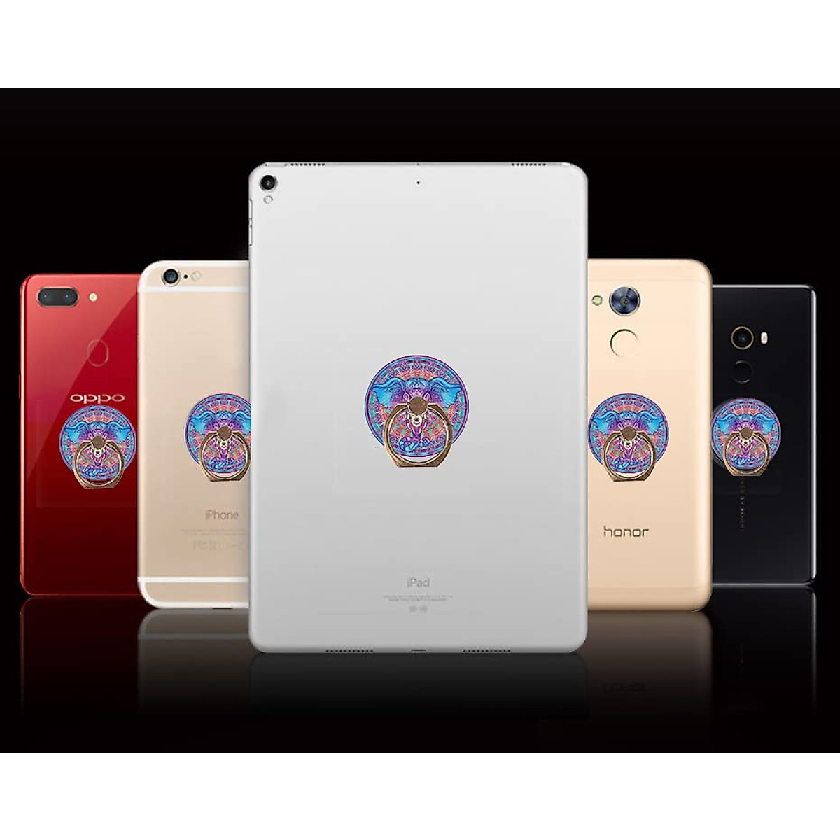 Cell Phone Ring Holder Stand, Lightweight and Convenient 360 Degree Rotation Universal Smartphone Round Ring Holder, Compatible with Smartphones and Tablets (Camouflage Elephant)