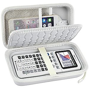 Graphing Calculators Case for Texas Instruments TI-84 Plus/TI-83 Plus CE Color Calculator, Storage Holder for TI-89/for Casio fx-9750GIII for TI-30XS for Cables, Pens, Pencil-White(Box Only