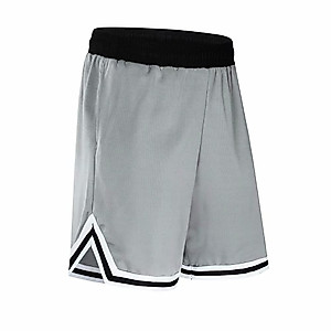 OPALOS 3 Pack Basketball Shorts for Men with Zipper Pockets,Active Athletic Shorts (Black.White.Grey, XXL)