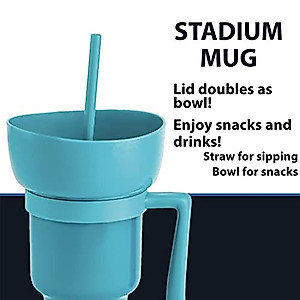 Snack and Drink Cup,Stadium Tumbler-32oz Color Changing Stadium Cups (Teal)