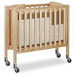 Dream On Me 3-in-1 Folding Portable Crib, Natural, Large