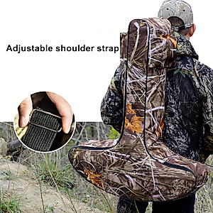 UNISTRENGH Crossbow Soft Case Tactical Archery Cross Bow Bag with Backpack Straps (Reed Camouflage#2, 35.4''L*27.56''W*8.27''D (90X70X21CM))