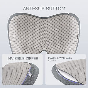 Seat Cushions for Office Chairs Memory Foam Seat Cushion Non-Slip Butt Coccyx Tailbone Sciatica Lower Back Pain Relief for Car Wheelchair Computer Desk Chair（Dark Grey）