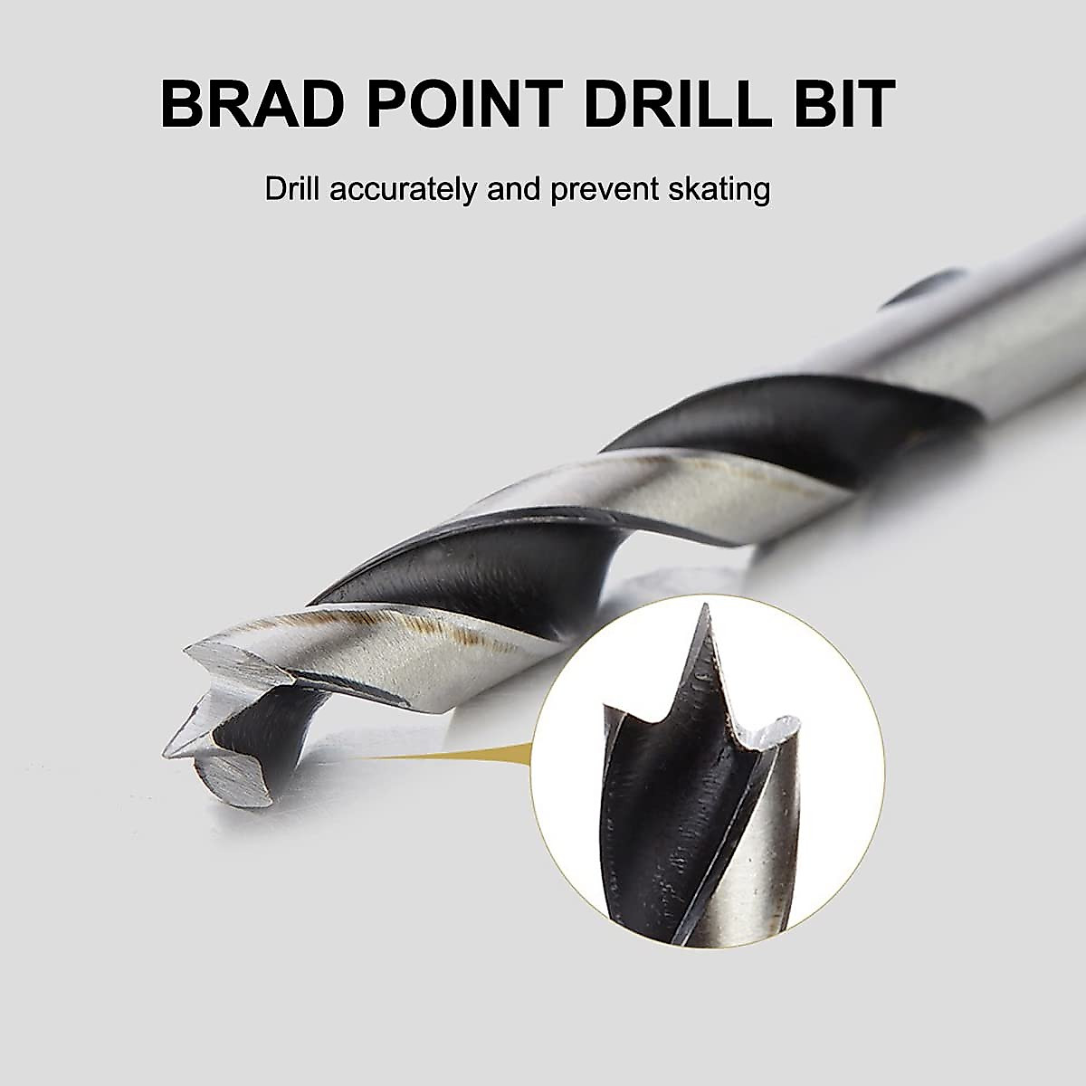 Hymnorq Brad Point Wood Drill Bits 8PC Set, Metric Size 3mm-10mm by 1mm in Index Case, High-Carbon Steel, Perfect for DIY Woodworking Carving Engraving Drilling