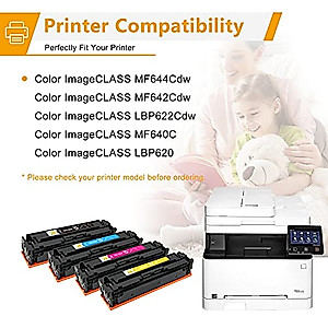 CMCMCM Compatible Toner Cartridge for Canon 054 054H CRG-054H Work for ImageClass MF644Cdw LBP622Cdw MF642Cdw MF640C LBP620 Printer (Black / Cyan / Yellow / Magenta)