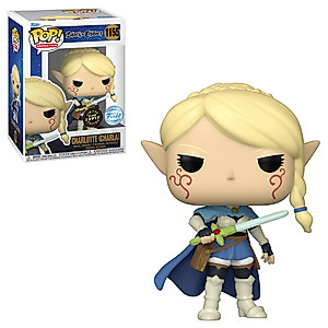 Funko Exclusive 3-Piece Bundle - Black Clover Charlotte Roselei Special Edition GITD Chase Pop! Animation Glow GITD Vinyl Figure #1155 with Heavy Duty Sliding Monkey Box Sorter and Pop Protector