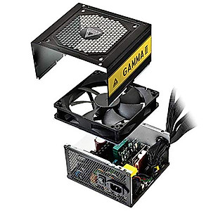 Montech Gamma II Series 750 Watt 80+ Gold Certified Power Supply, LLC+DC to DC Technology, Full Japanese Capacitors, 120mm Silent Fan, Flat Cables