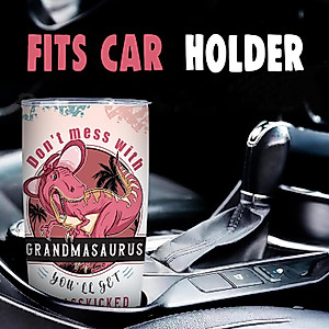 Grandma Tumbler Gift for Grandma For Mother's Day from Grand kids Nana Gifts from Granddaughter Grandson - 20oz Funny Tumbler Dinosaur Cup - Unique Birthday Christmas Gifts