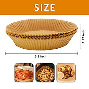 Disposable Air Fryer Paper Liners, 100 Pcs Round Non-Stick Parchment Paper, Oil-proof,Water-proof Cooking Baking Roasting Filter Pater for Air Fryers Basket, Microwave Oven, Frying Pan