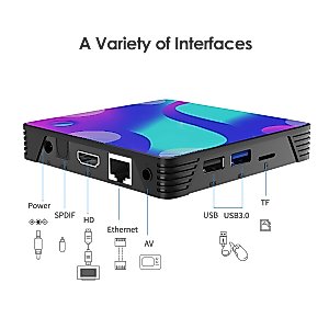 Android 11.0 TV Box, X10 Smart Box with Backlit Wireless Mini Keyboard, 4GB RAM 32GB ROM RK3318 Quad-Core 64bit Cortex-A53 Support 2.4GHz/ 5GHz WiFi 4K UHD Bluetooth 4.0