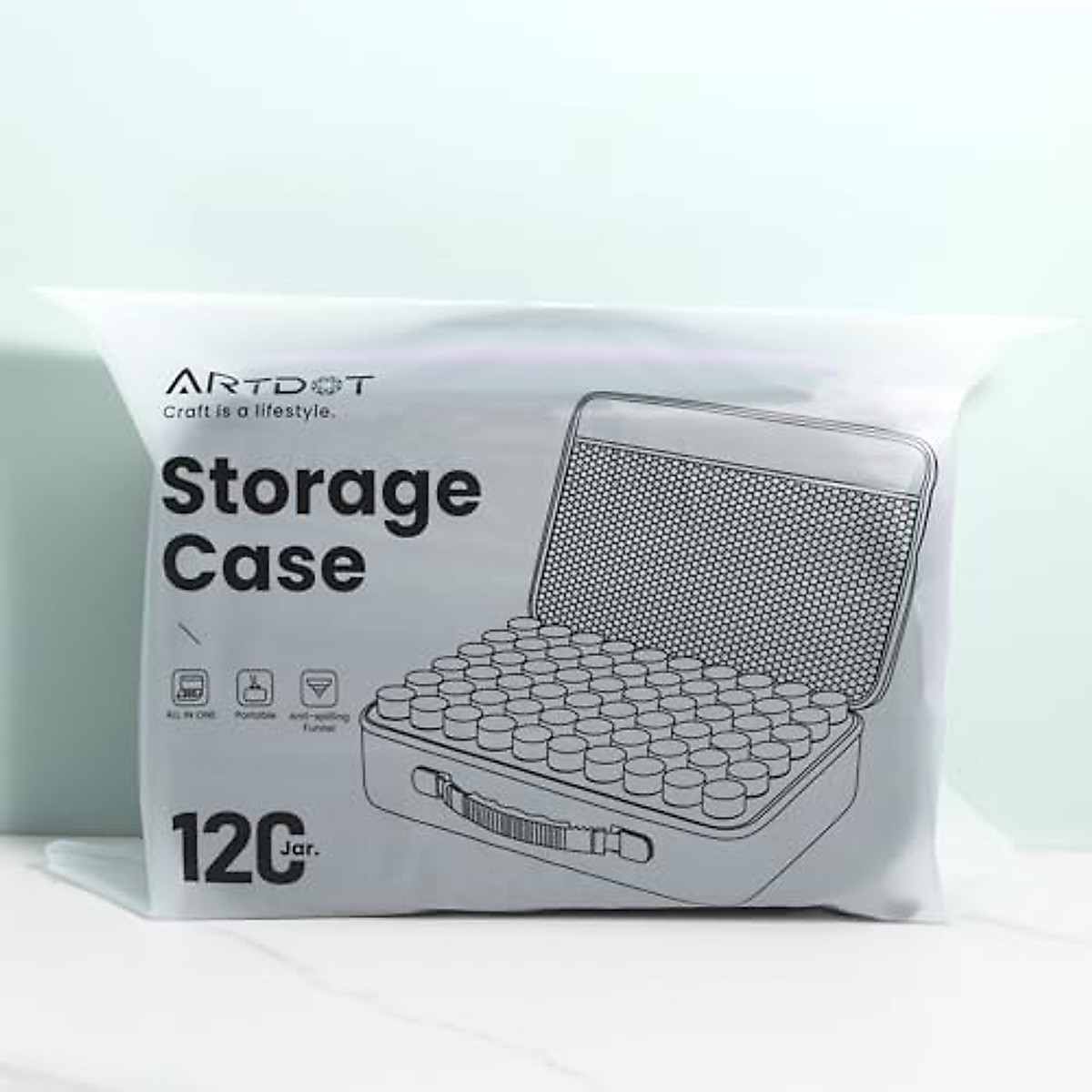 ARTDOT Diamond Painting Storage Boxes, 120 Slots Bead Storage with 5D Diamond Art Accessories and Tools Kit