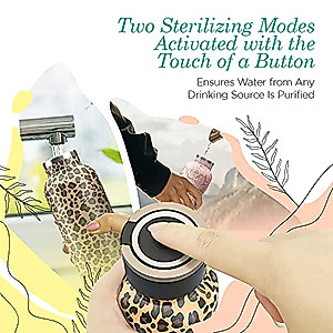 UVBRITE Beam Self-Cleaning UV Water Bottle - 24 Oz Insulated Stainless Steel Bottle - Rechargeable Sterilizing Bottle with Safety Lock Push Button Quick Purification for Safe Drinking Water Anywhere