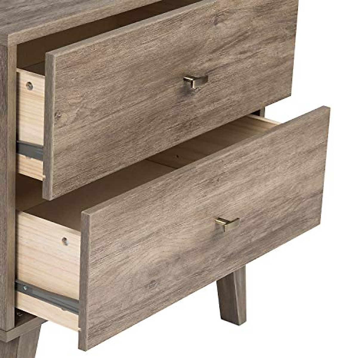 Prepac Milo 2-drawer Tall Nightstand with Open Shelf, Drifted Gray