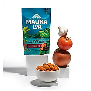 Mauna Loa Premium Roasted Macadamia Nuts, Kiawe Smoked BBQ Flavor,7 Oz Bag