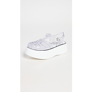 Melissa Women's Possession Plato Sandals, Clear/White, 10 Medium US