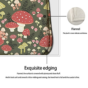 YouTary Mushrooms Pattern Kitchen Rug Set 2 PCS Floor Mats Washable Non-Slip Soft Flannel Runner Rug Doormat Carpet for Kitchen Bathroom Laundry