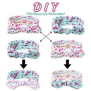 Rhoxshy Super Stretchy Soft Knot Baby Girl Bow Headbands Elastic Nylon Hairbands Turban Hair Accessories for Newborn Baby Girls Infant Toddlers and Kids(10 Colors)