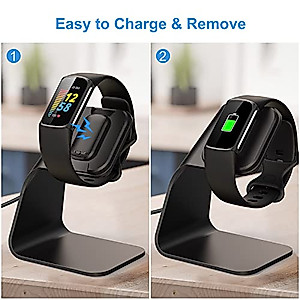 CAVN Charger Dock Compatible with Fitbit Charge 5 / Luxe, Replacement Aluminum Charging Stand Dock Station Base Accessories Cradle with 4.2ft USB Cord for Charge 5/Luxe Smart Watch