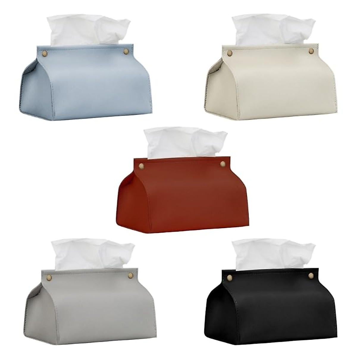 PU Leather Tissue Bag Multipurpose Organize Pouch Outdoor Traveling Camping (Color : Brown)