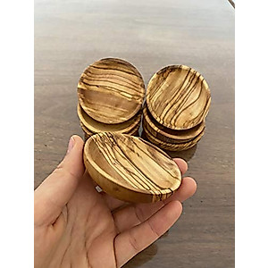 Tubibu Olive Wood Mini Bowls Set of 6 Handmade Bowls, Handcrafted Wooden Mini Bowls