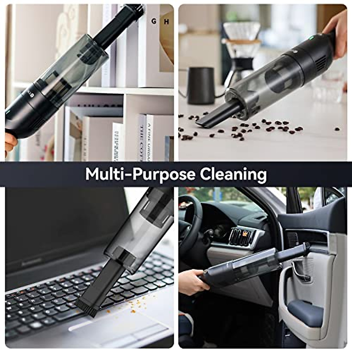 Handheld Vacuum Cordless, Rechargeable Car Vacuum Cleaner with 30 Mins Runtime, Mini Hand Vacuum with 10000 Pa Powerful Suction, Portable Hand Held Vacuum for Car Pet Hair Hardwood Floor Home, UMLo H6