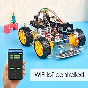 OSOYOO V2.1 Smart IOT Robot Car Kit for Arduino - Early STEM Education for Beginner Teenage and Kid – Learn Circuit, Sensor - Get Hands-on Experience on Programming, Electronics Assembling, Robotics