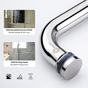 TOGU SUS304 Stainless Steel 8 "Shower Door Handle 24" Towel bar Combination, can be Used as Both Towel bar for Glass Shower Door and Bath Door Pull Handle, Polished Chrome Finish.