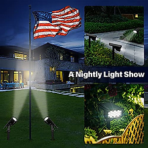 Solar Spotlight, 34 LEDs Solar Landscape Lighting, IP67 Waterproof Solar Lights & 3 Modes Solar Powered Spotlights, Dark Sensing Auto ON/Off for Yard Garden Walkway and Pool 2 Pack