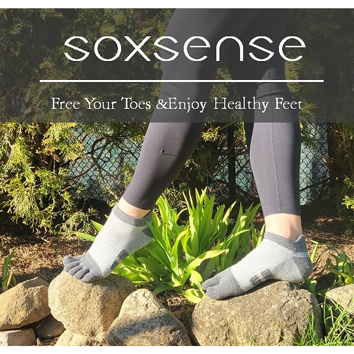 ss soxsense Toe Socks for Men and Women Athletic Running Five Finger Socks with Premium Cotton LightWeight (Size 6-14) (US, Alpha, Medium, Regular, Regular, Black)
