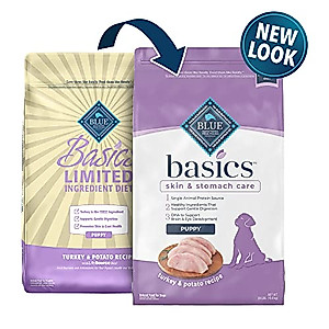 Blue Buffalo Basics Skin & Stomach Care, Natural Puppy Dry Dog Food, Turkey & Potato 24-lb