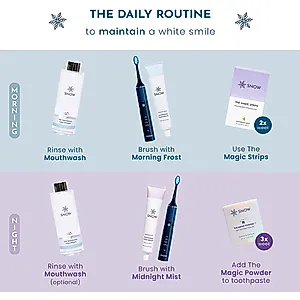 Snow The Magic Strips - Safe for Enamel Dissolving Teeth Whitening Strips - Mess-Free Portable Teeth Whitener for Oral Care with Lavender & Mint Flavor, Whitening Strips for Teeth, 1 Pack of 28 Strips