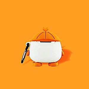 MOLOVA Case for Airpods 1&2 Case, Silicone 3D Cute Funny Cool Cartoon Skin Character Kawaii Fashion Stylish Airpods Design Cover with Keychain for Kids Girls Teens Boys (Lovely Duck Shape)