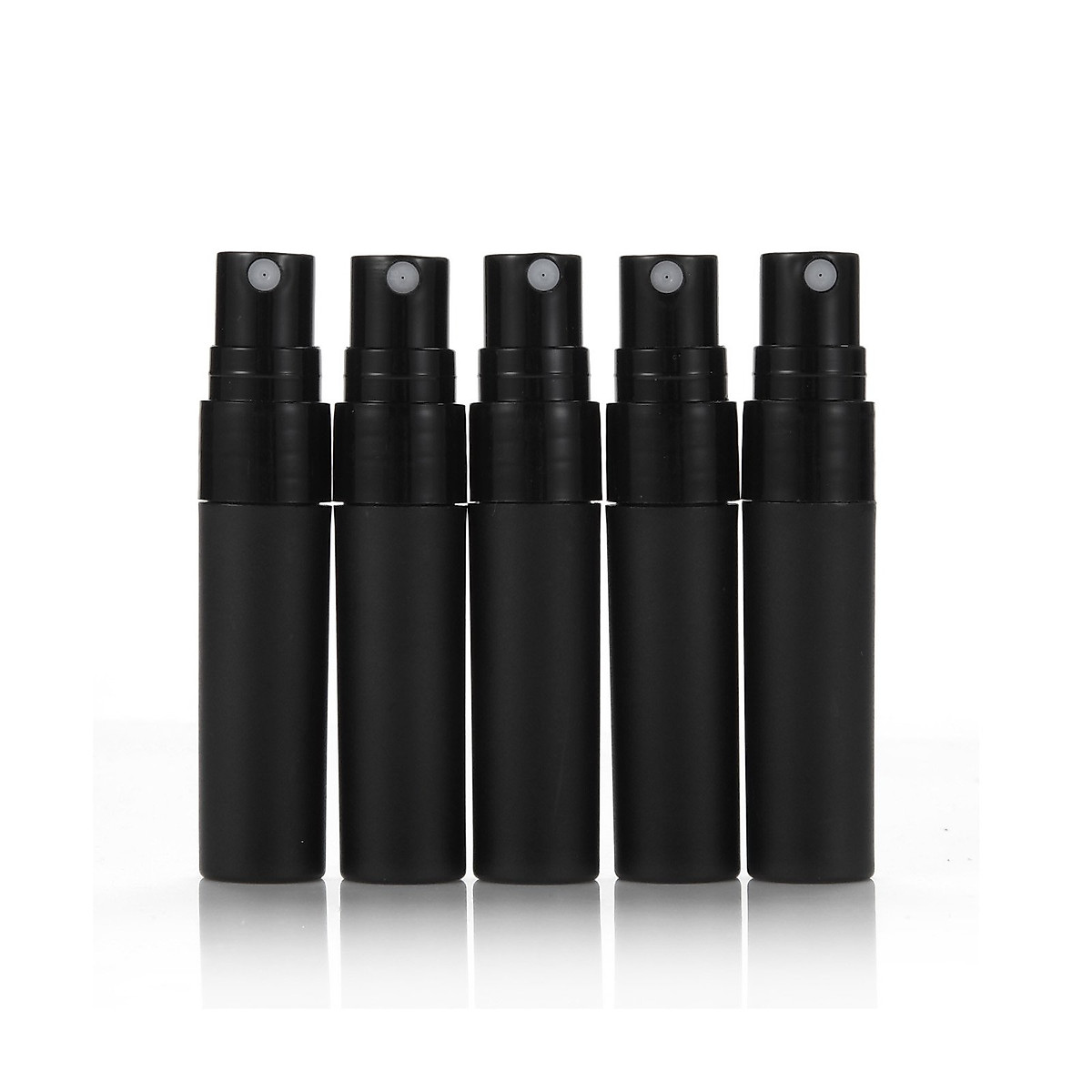 Elfenstall- Cool Black 25pcs 5ml 1/6OZ Atomizer Empty Matte Plastic Fine Mist Spray bottle Refillable Fragrance Perfume Scent Sample Bottle for Travel Party Makeup Tool