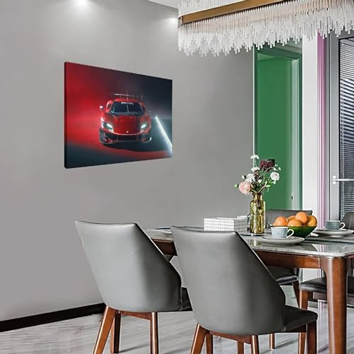 Car Poster Ferrari F40 Supercar Posters Racing Car Canvas Wall Art For Boy's Bedroom SuperCar Wall Decor Frame-style 24x16inch(60x40cm)
