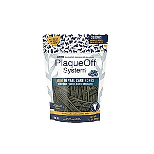 Proden Plaque Off Mini Dental Bones Vegetable Fusion and Blueberry 20 Count / 12 Ounces, Brown (PDDCB7)
