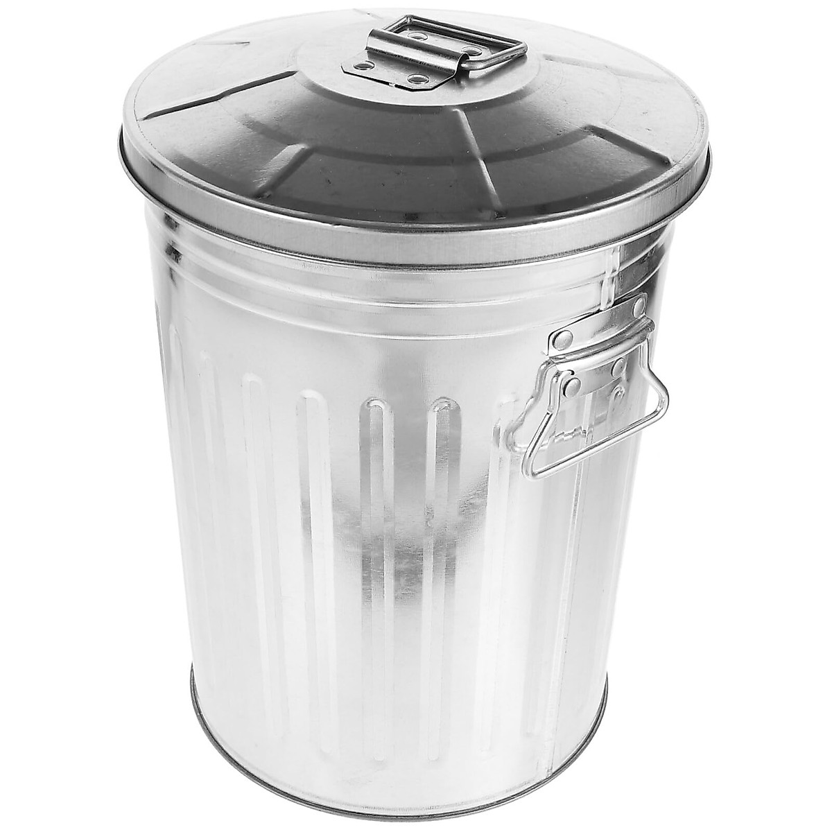 BESTOYARD Stainless Steel Trash Can with Lid, 8L/1.75 Gallon Outdoor Dog Poop Garbage Can Retro Round Wastebasket Container for Farm Kitchen Garbage Daily Waster Storage