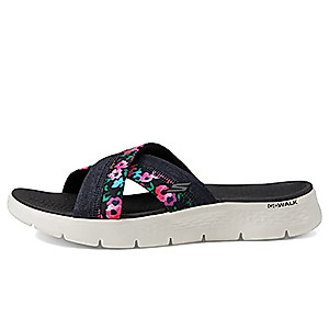 Skechers womens Go Walk Flex Sandal-blossoms Sandal, Black, 9 US