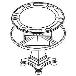 Sunset Trading Vegas Dining and Poker Table, 2 in 1 Game, Gray/Black/Off-white