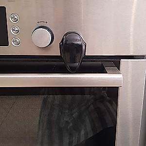 Oven Door Lock Child Safety, Heat-Resistant Easy to Install, Childproof Oven Locks for Toddlers, no Screws or Drills Swivel Mechanism Rotation (Black)
